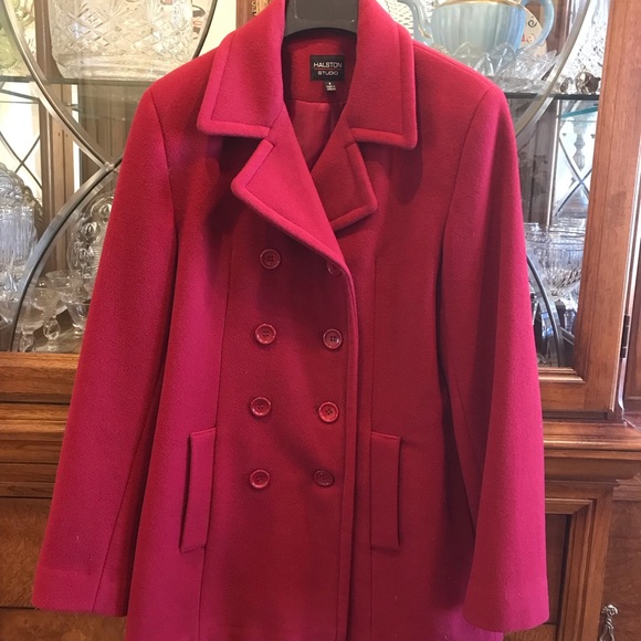 Halston Studio | Jackets & Coats | Halston Pea Coat Size 8 | Poshmark